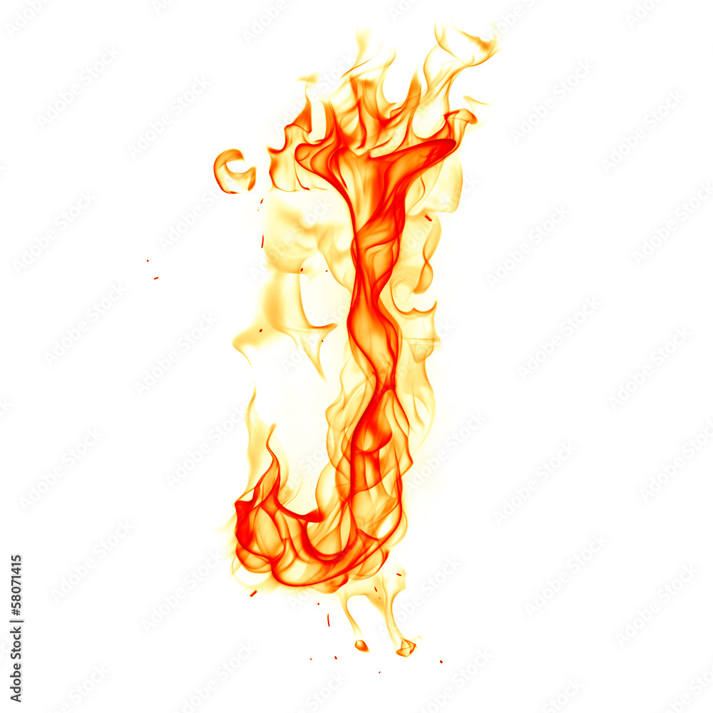 Fire letter isolated on white background Stock Illustration | Adobe Stock