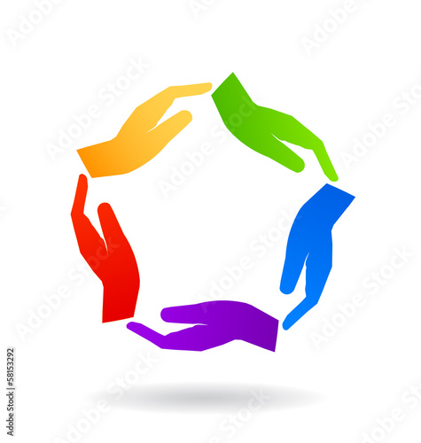 Touching Hands logo Stock Vector | Adobe Stock