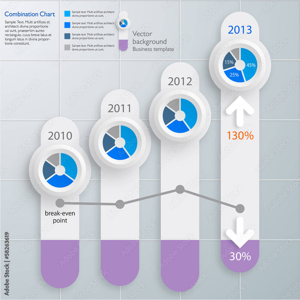 Infographics Vector Background Combination Chart Stock Vector | Adobe Stock