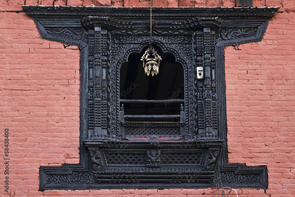 Newari window house in Kathmadu, Nepal Stock Photo | Adobe Stock