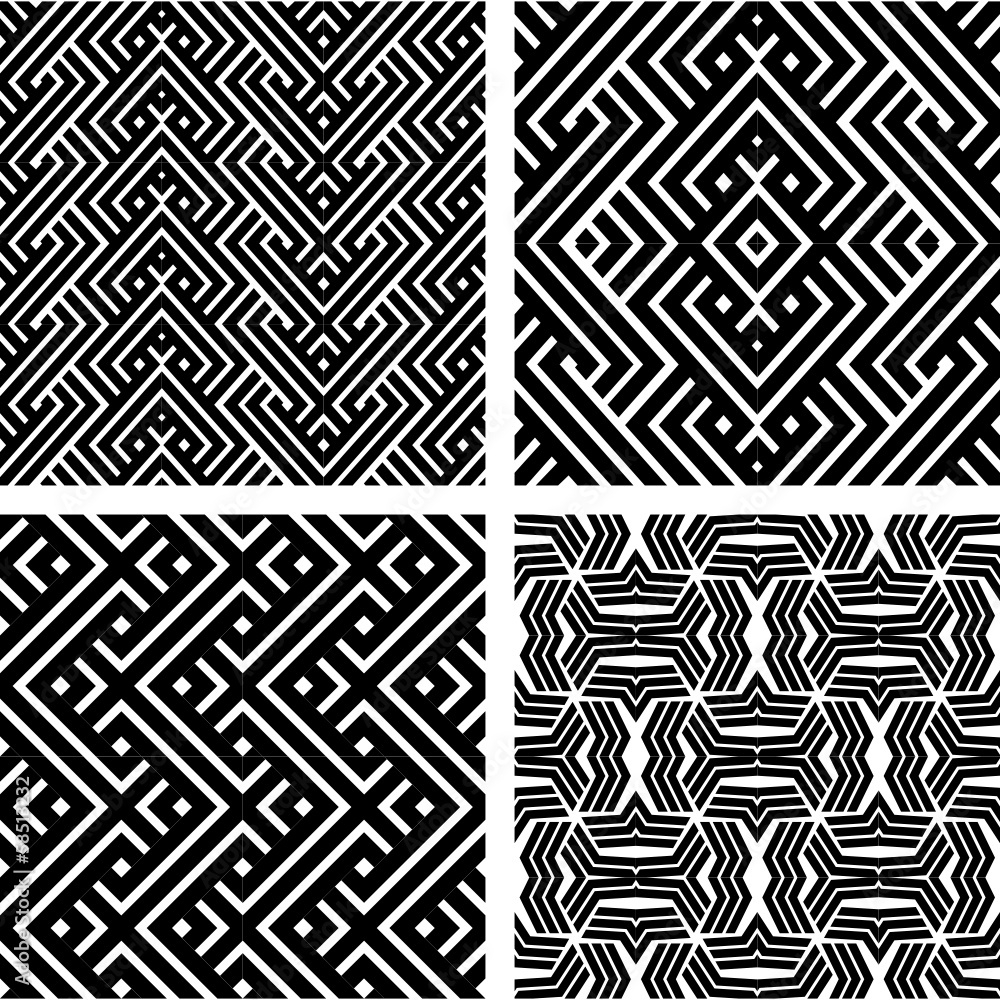 Set of black and white patterns Stock Vector | Adobe Stock