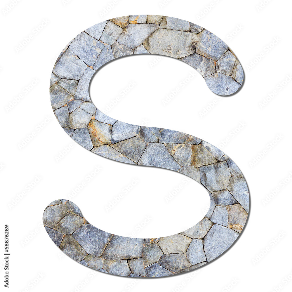 Font stone wall texture alphabet S Stock Photo | Adobe Stock