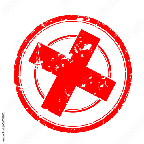 tampon rouge - croix - refusé Illustration Stock | Adobe Stock