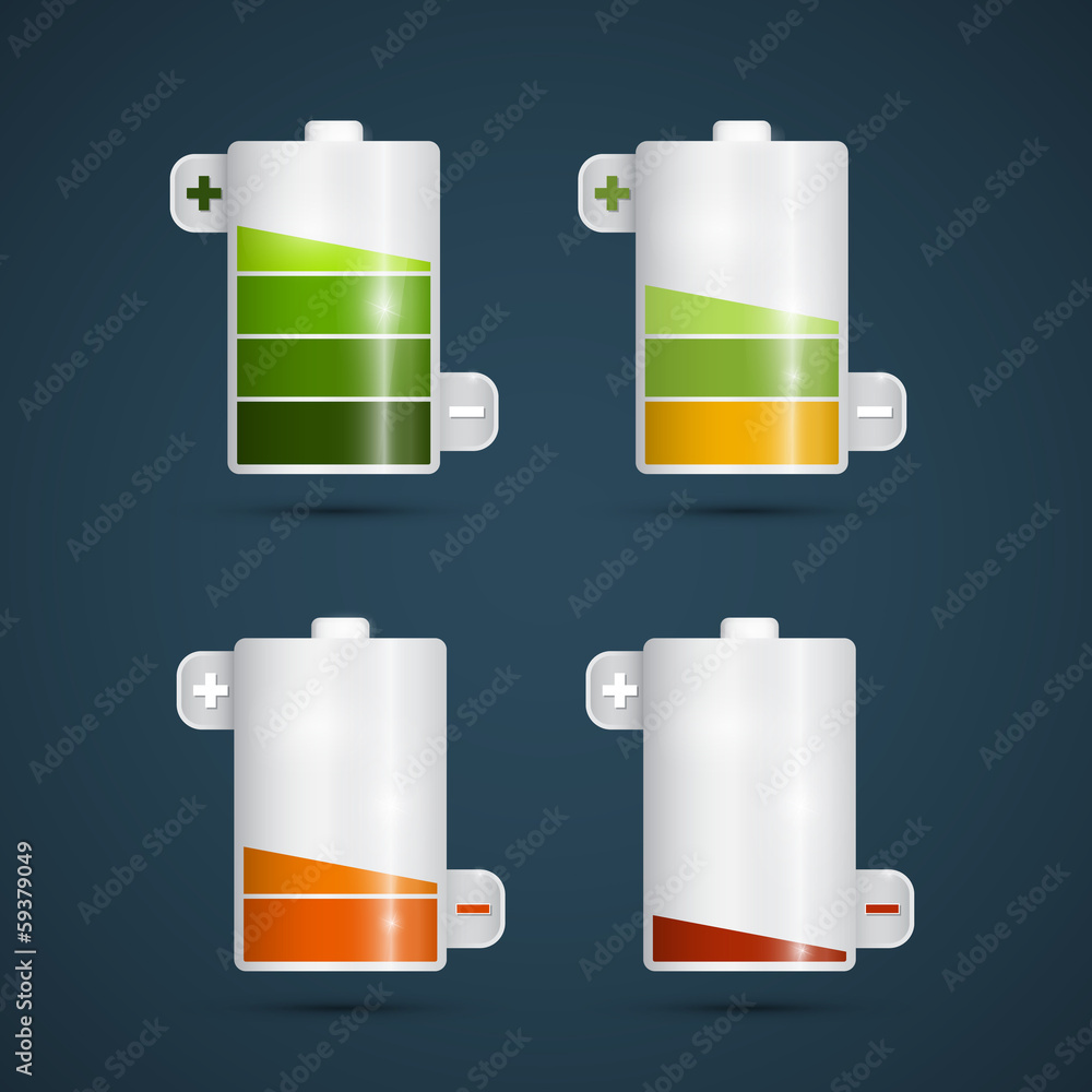 Vector Battery Life Symbols Set Stock Vector | Adobe Stock