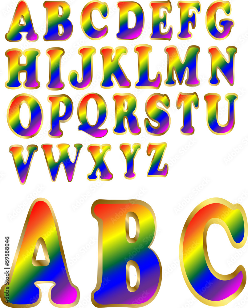Rainbow Alphabet-Upper Stock Vector | Adobe Stock