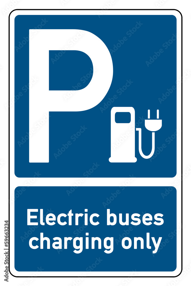 Stock-Illustration „parking signs electric buses charging only“ | Adobe ...