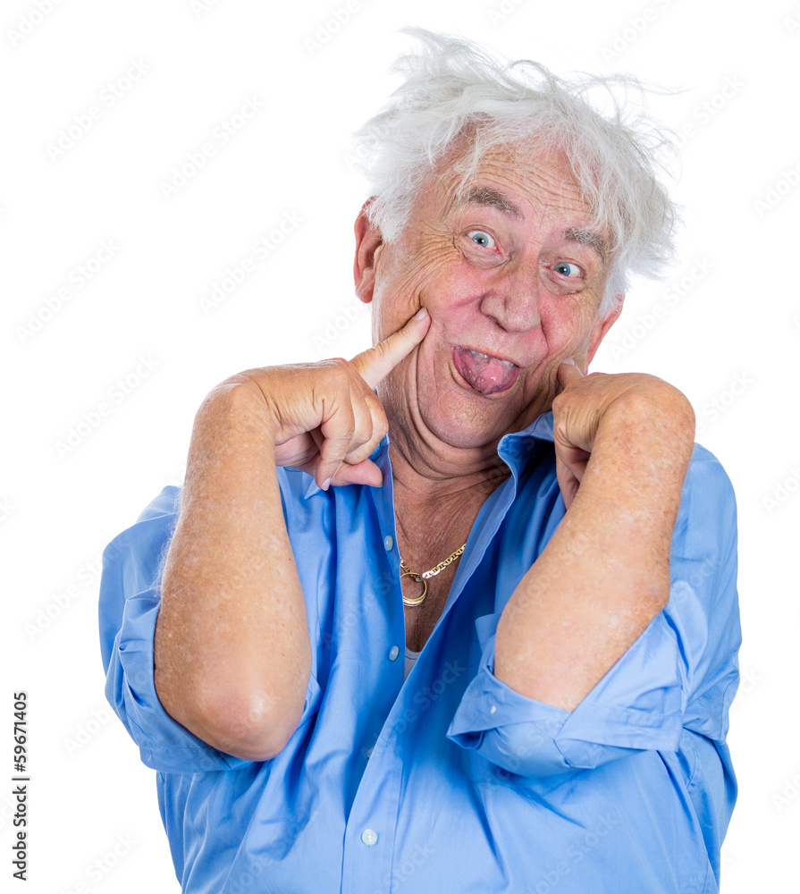 Foto de Stock Crazy, agitated, unhinged elderly, senior man | Adobe Stock
