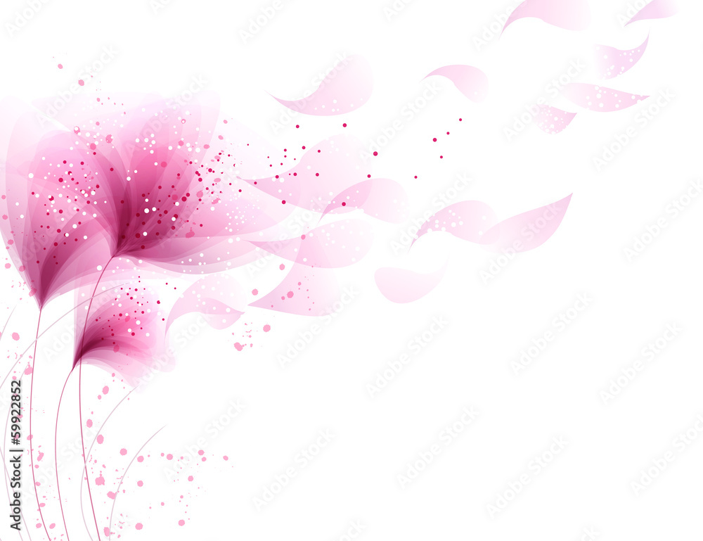 vector background with pink flowers Stock Vector | Adobe Stock