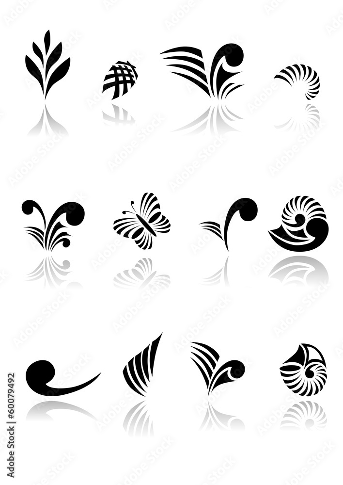 Maori Koru Design Elements Icon Set Stock Vector | Adobe Stock