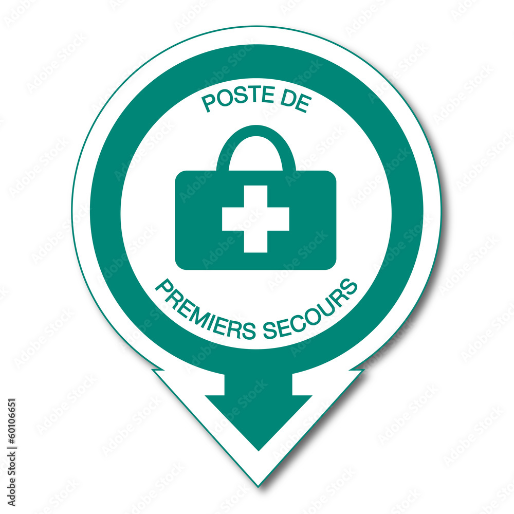 Panneau Poste de premiers secours. Stock Vector | Adobe Stock