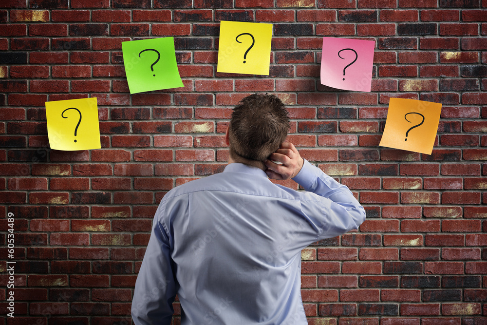 Confusion and question marks Stock Photo | Adobe Stock