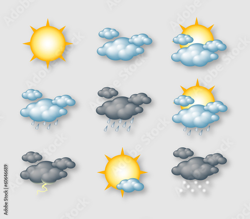 Pictogrammes météo vectoriels 2 - Acheter ce vecteur libre de droit et ...