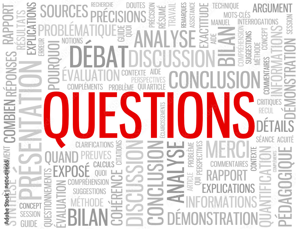 Image vectorielle Stock Diapositive "QUESTIONS" (présentation fin merci ...