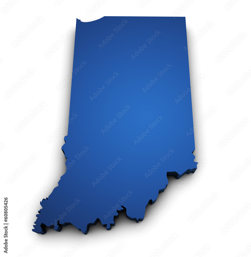 Map Of Indiana State 3d Shape Stock Illustration | Adobe Stock