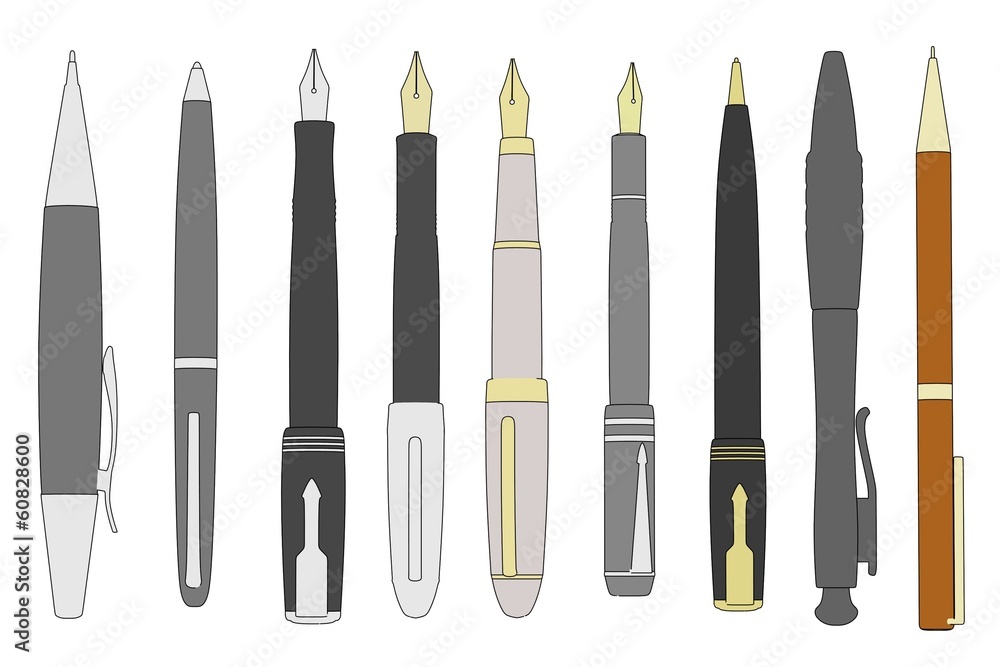 cartoon image of luxury pens Stock Illustration | Adobe Stock