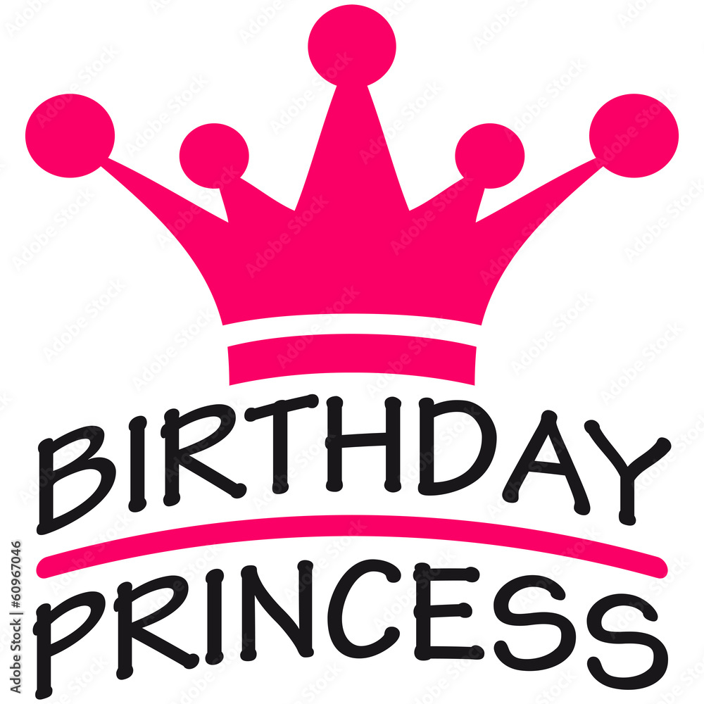 Happy Birthday Princess Logo Stock Illustration | Adobe Stock