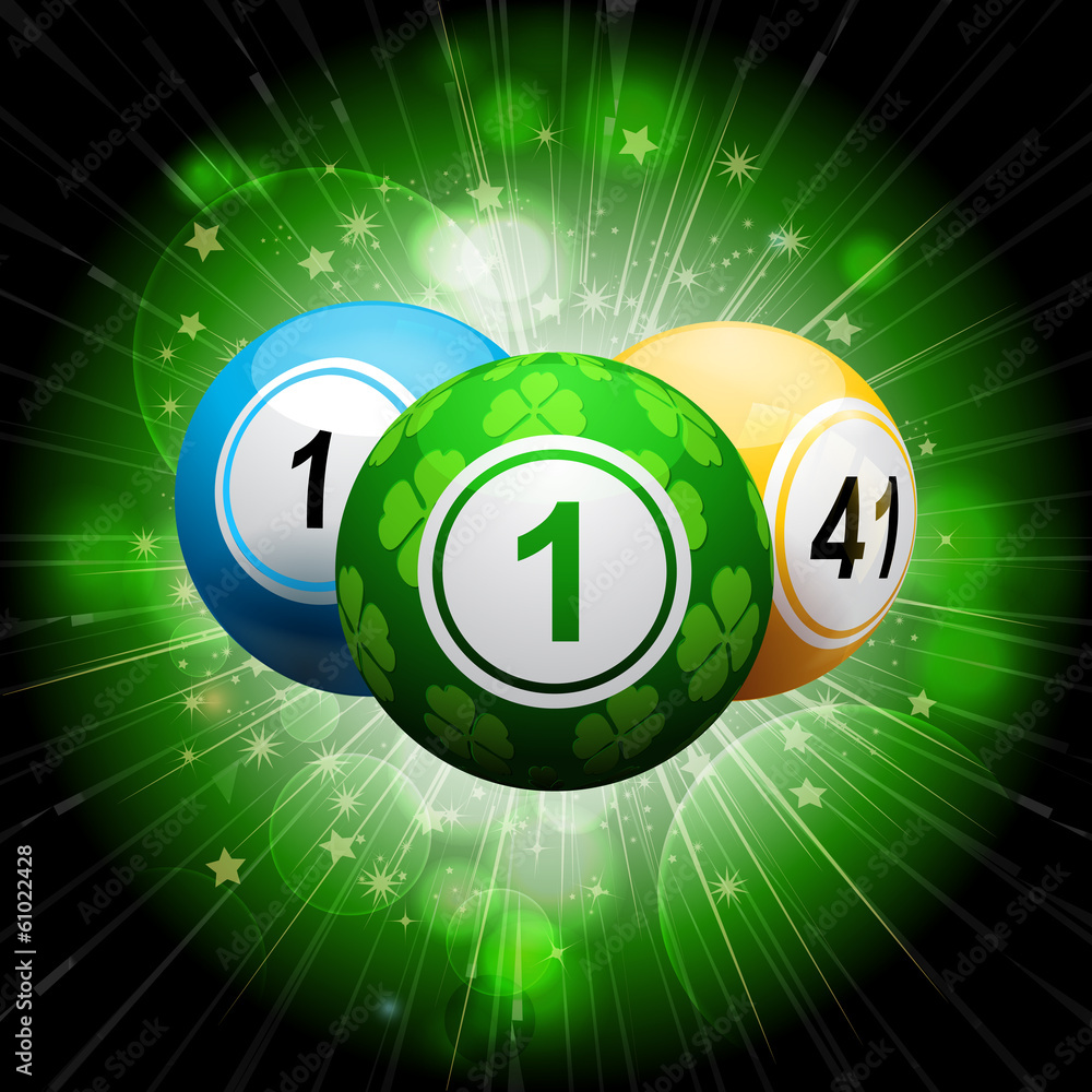 lucky clover bingo ball explosion on green2 Stock Vector | Adobe Stock