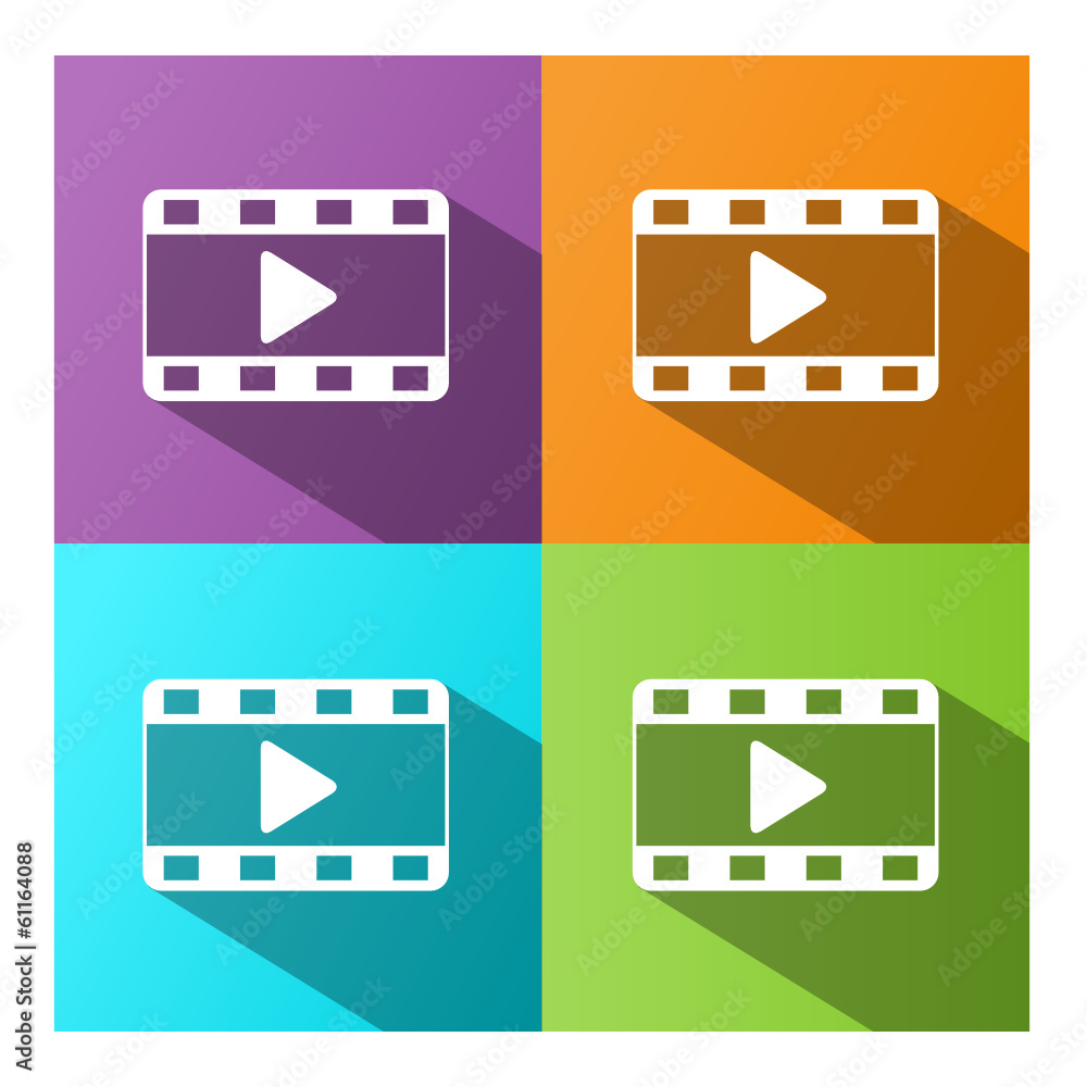 "PLAY VIDEO" Icons (launch watch live view symbols buttons) Stock ...