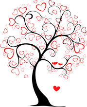 Love Heart Valentine Tree Drawing Free Stock Photo - Public Domain Pictures