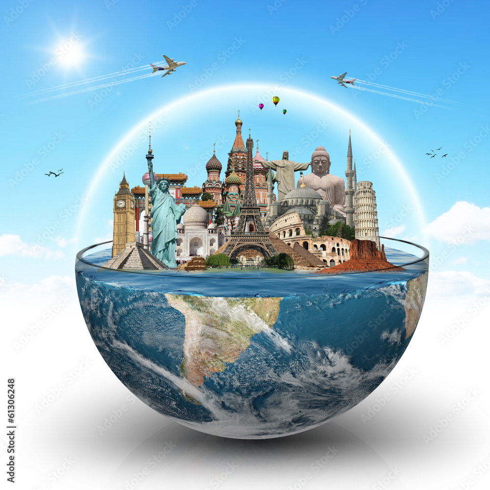 Travel the world monuments concept Stock Photo | Adobe Stock