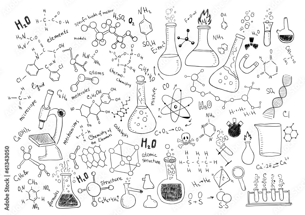 Hand Drawn Chemistry Stock Vector | Adobe Stock