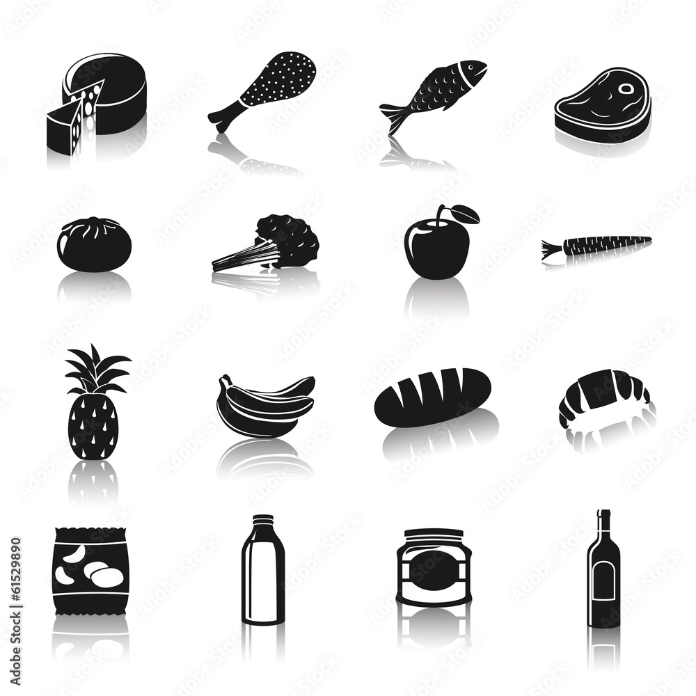 Supermarket foods pictograms Stock Vector | Adobe Stock