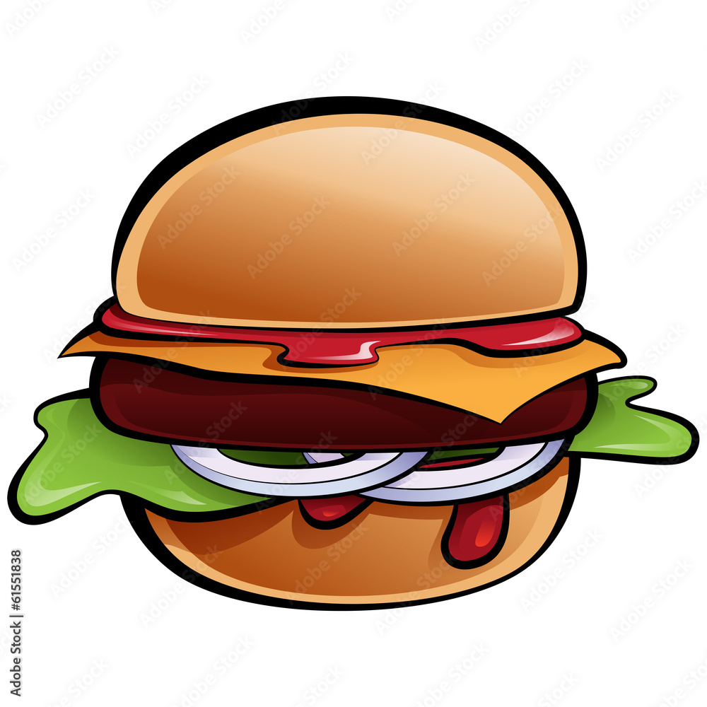 Cartoon burger king making a thumbs up gesture Stock Vector | Adobe Stock
