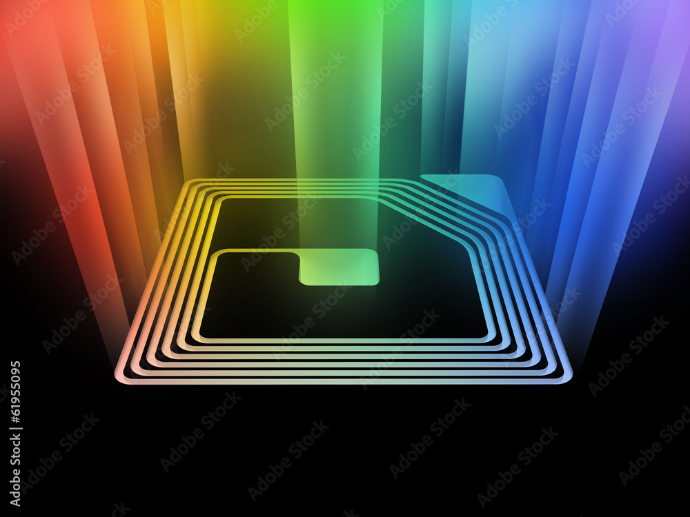 rfid chip with light beam Stock Illustration | Adobe Stock
