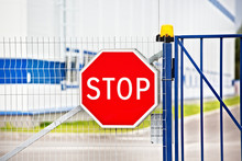 Stop Sign And Fence Free Stock Photo - Public Domain Pictures