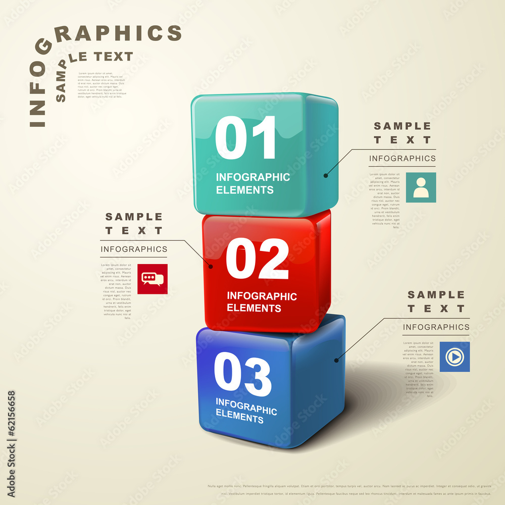 abstract 3d cube infographics Stock Vector | Adobe Stock