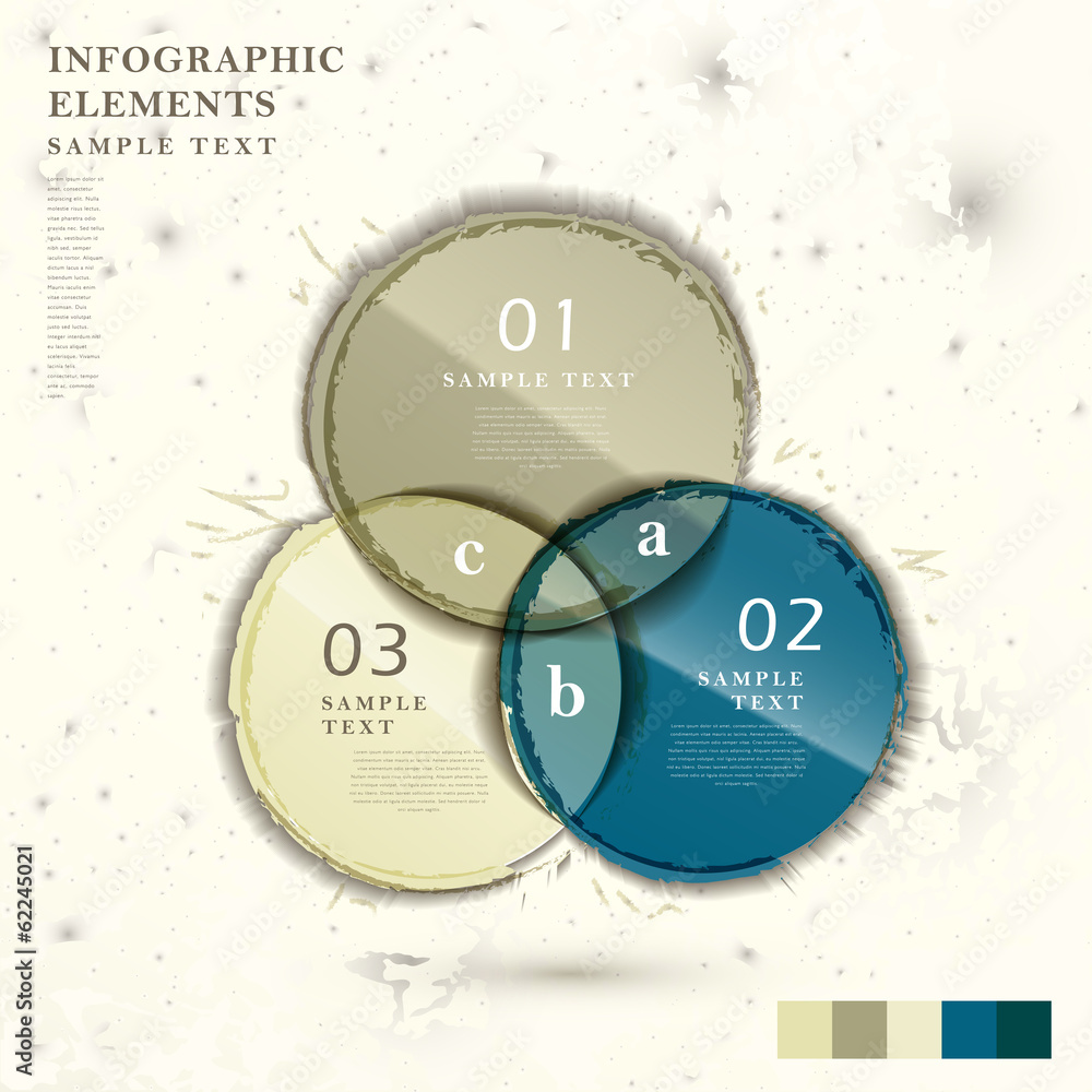 abstract intersection circle chart infographics 素材庫向量圖 | Adobe Stock