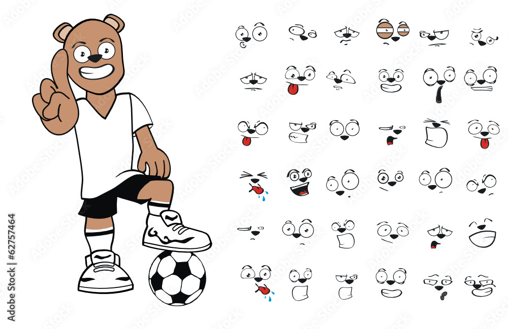 teddy cartoon soccer vector1 Stock Vector | Adobe Stock