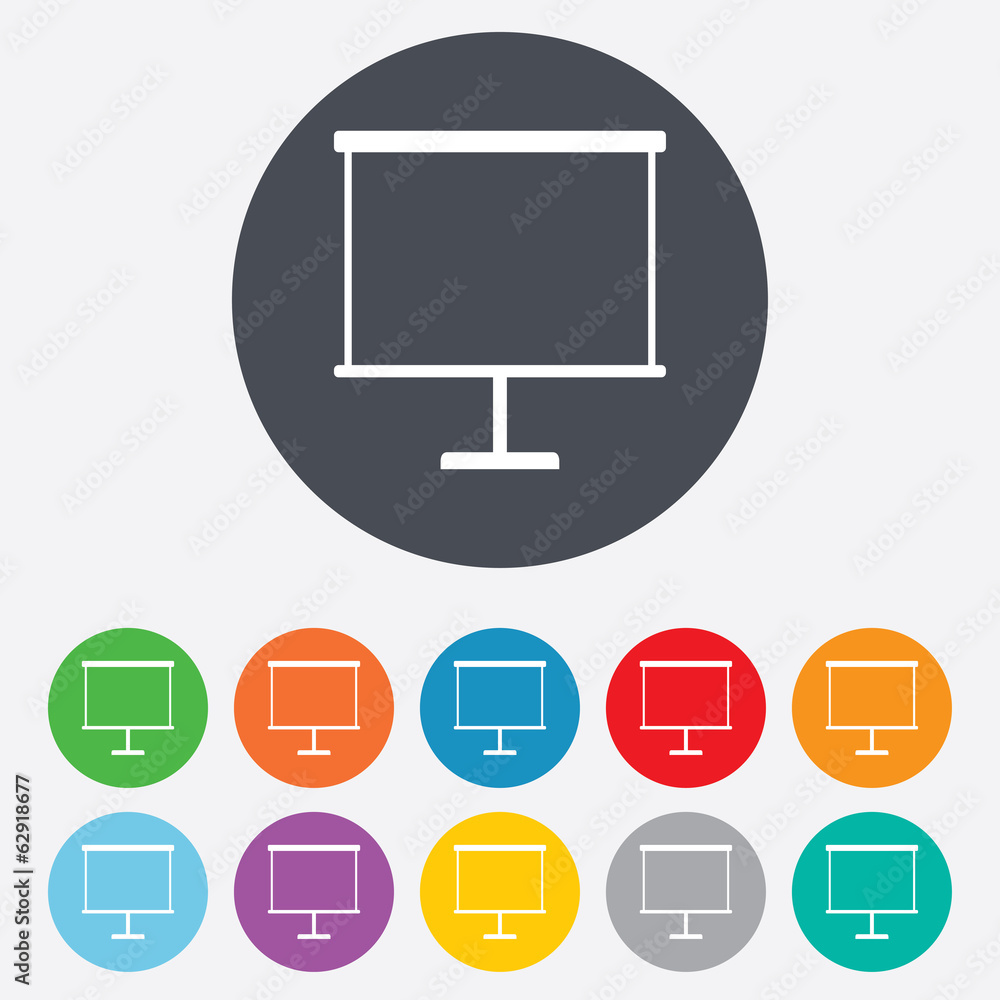 Presentation billboard sign icon. PPT symbol. Stock Vector | Adobe Stock