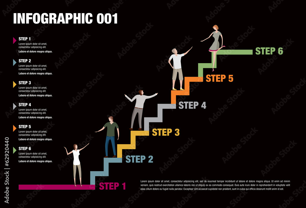 Steps Infographic Stock Vector | Adobe Stock