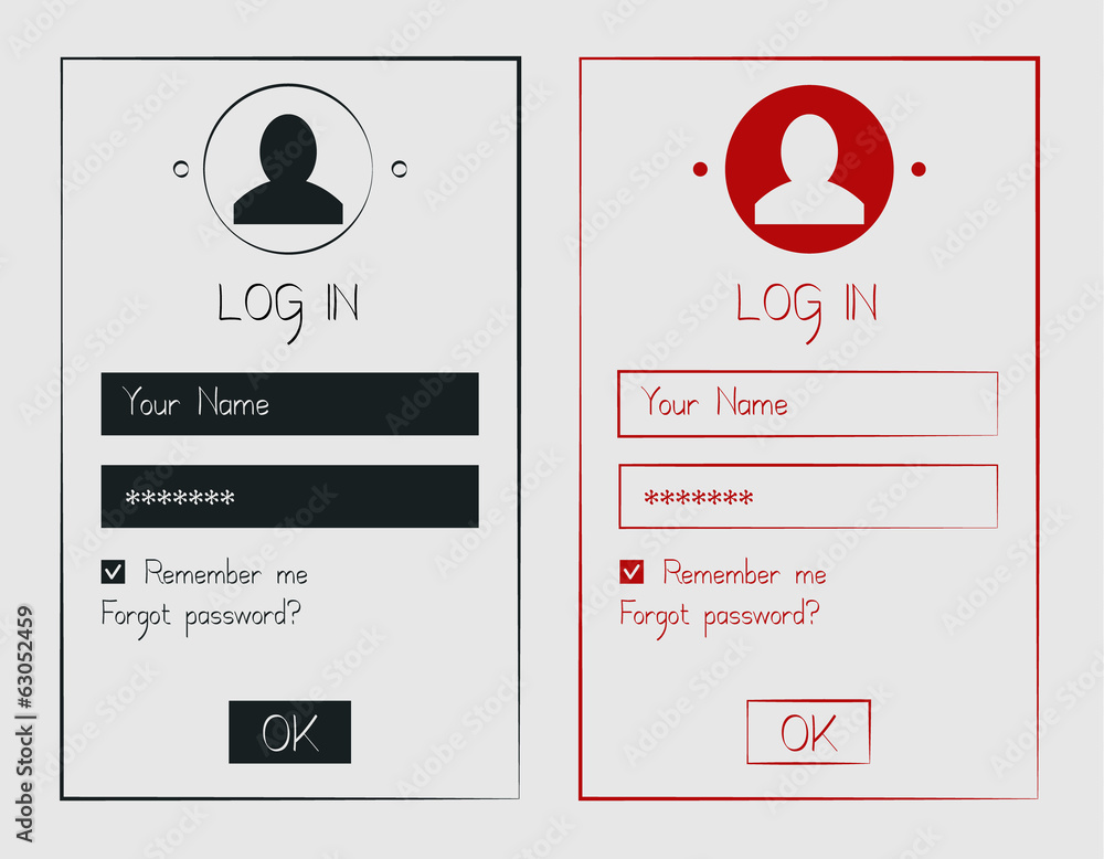 Set of web login form templates Stock Vector | Adobe Stock