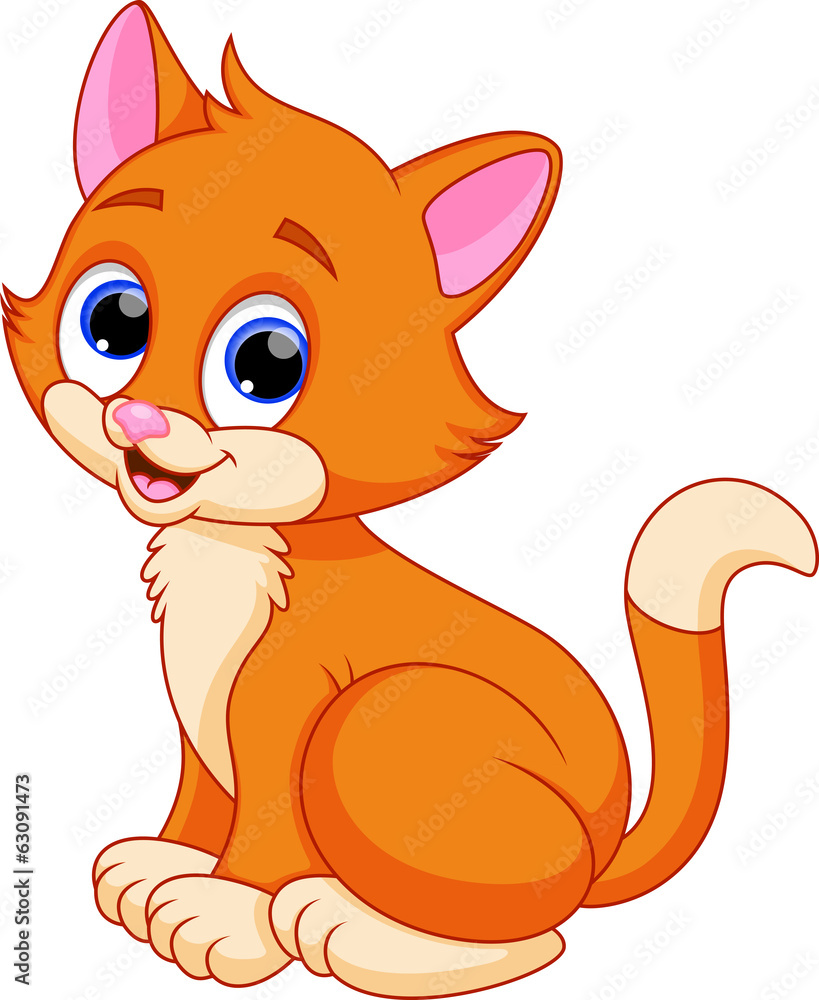 Funny cat cartoon Stock Vector | Adobe Stock