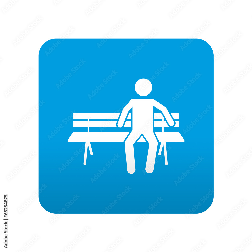 Ilustración de Stock Etiqueta tipo app azul simbolo zona de descanso ...