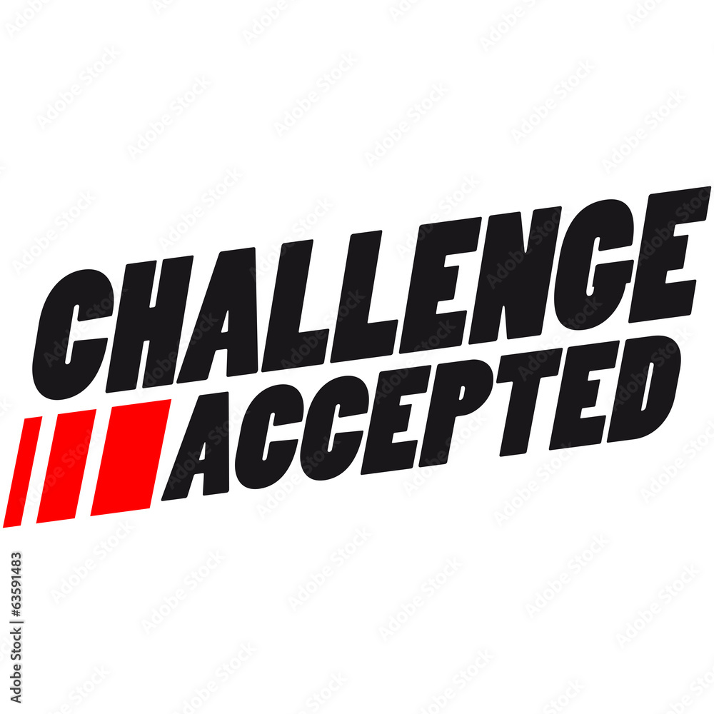 Text Logo Challenge Accepted Stock Illustration | Adobe Stock