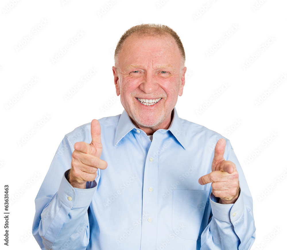 old guy pointing