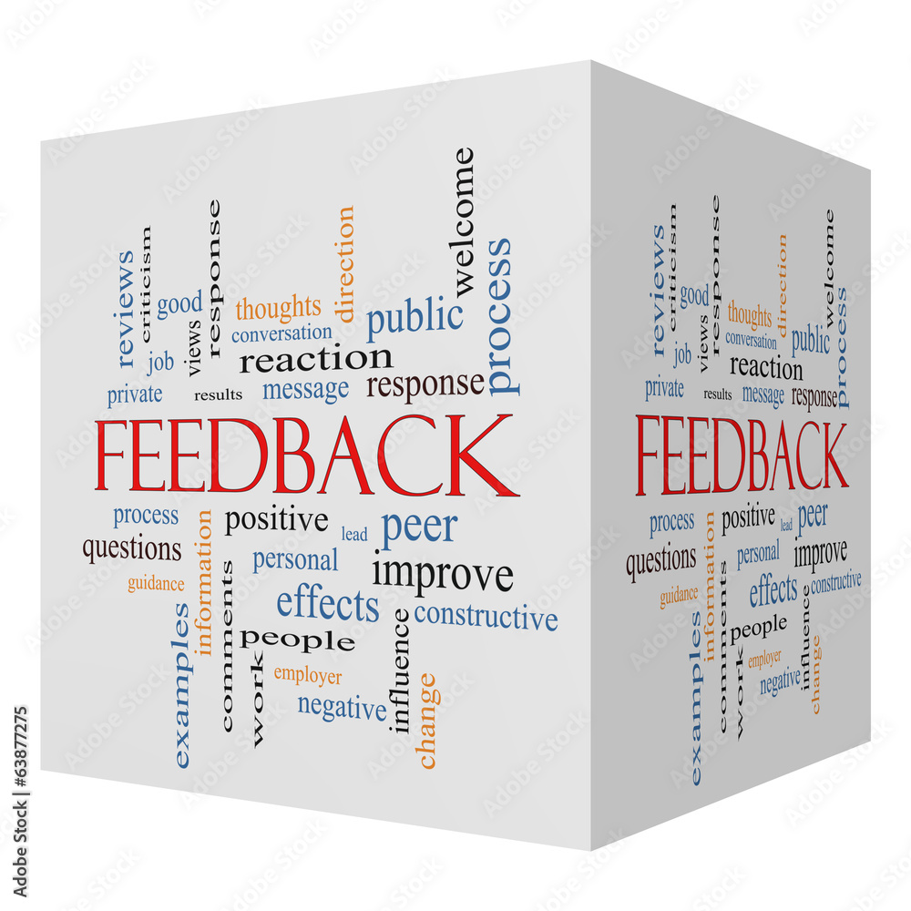 Feedback 3D cube Word Cloud Concept Stock Photo | Adobe Stock