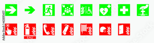 Sécurité Incendie nouveaux symboles Vecteur Stock | Adobe Stock