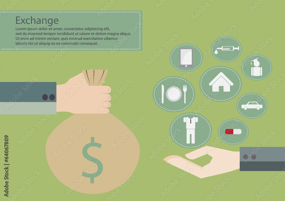 Exchange marketing concept cartoon vector Stock Vector | Adobe Stock