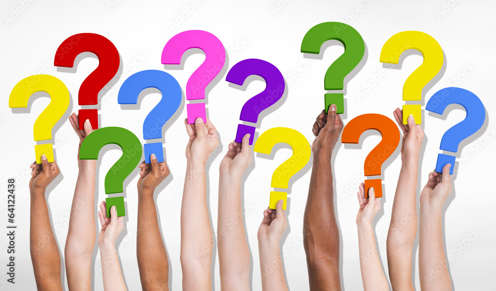 Group of Human Hands Holding Question Marks Stock Photo | Adobe Stock