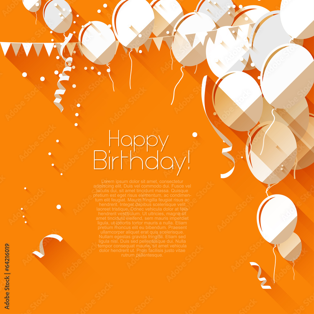 Modern birthday background in flat design style Stock Vector | Adobe Stock