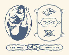Vintage Mermaid Nautical Illustrati Free Stock Photo - Public Domain ...