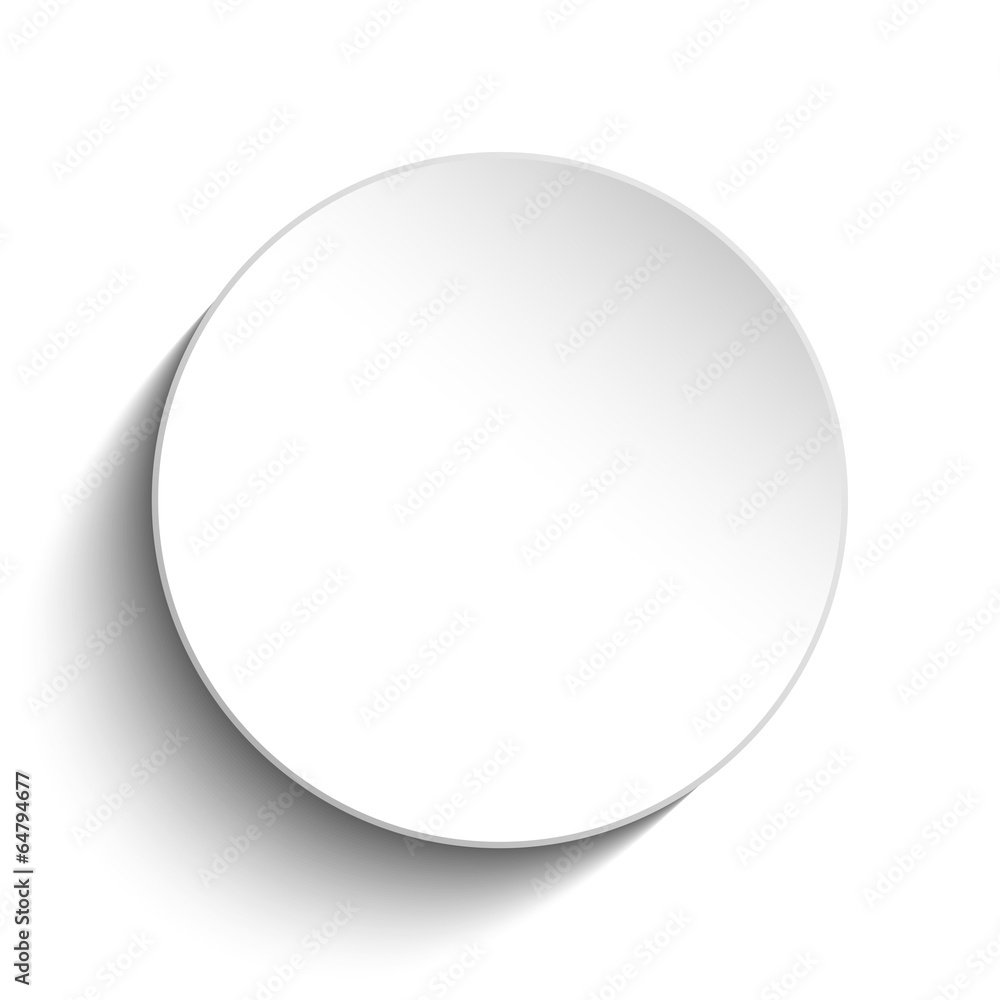 White Circle Button on White Background Stock Vector | Adobe Stock