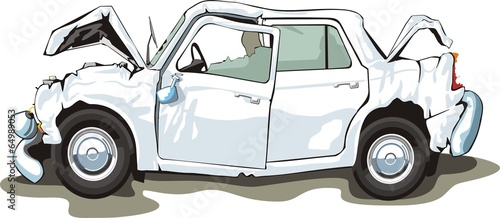 crashed car Stock 벡터 | Adobe Stock