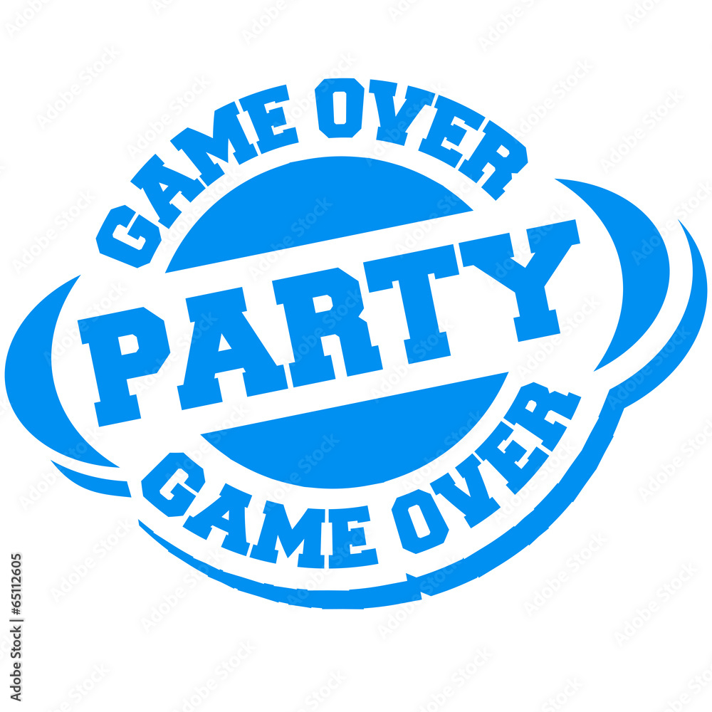 Game Over Party Stempel Logo Stock Illustration | Adobe Stock