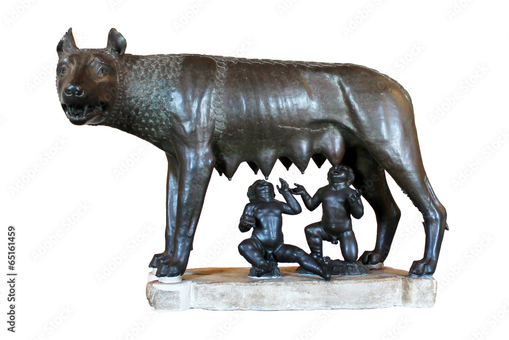 Autocollant pour porte Rome - Louve Romulus et Remus - Nikkel-Art.fr