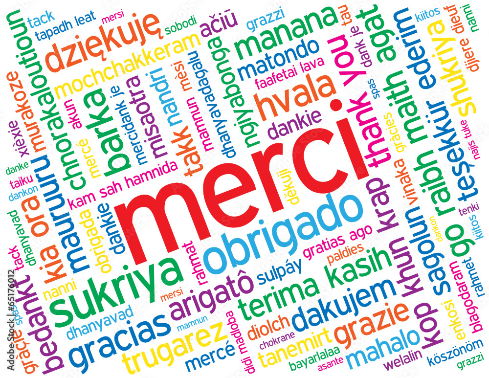 Carte "MERCI" (message remerciements gratitude félicitations) Stock ...